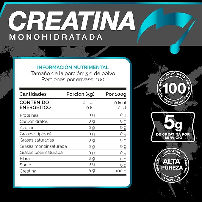 Creatina Monohidratada de Alta Pureza en Polvo - 500g | Creatina Testo ...