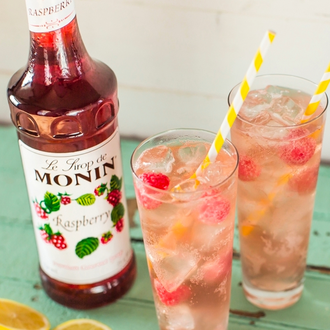Monin Jarabe de Frambuesa - Raspberry en botella de Vidrio de 750 ml.