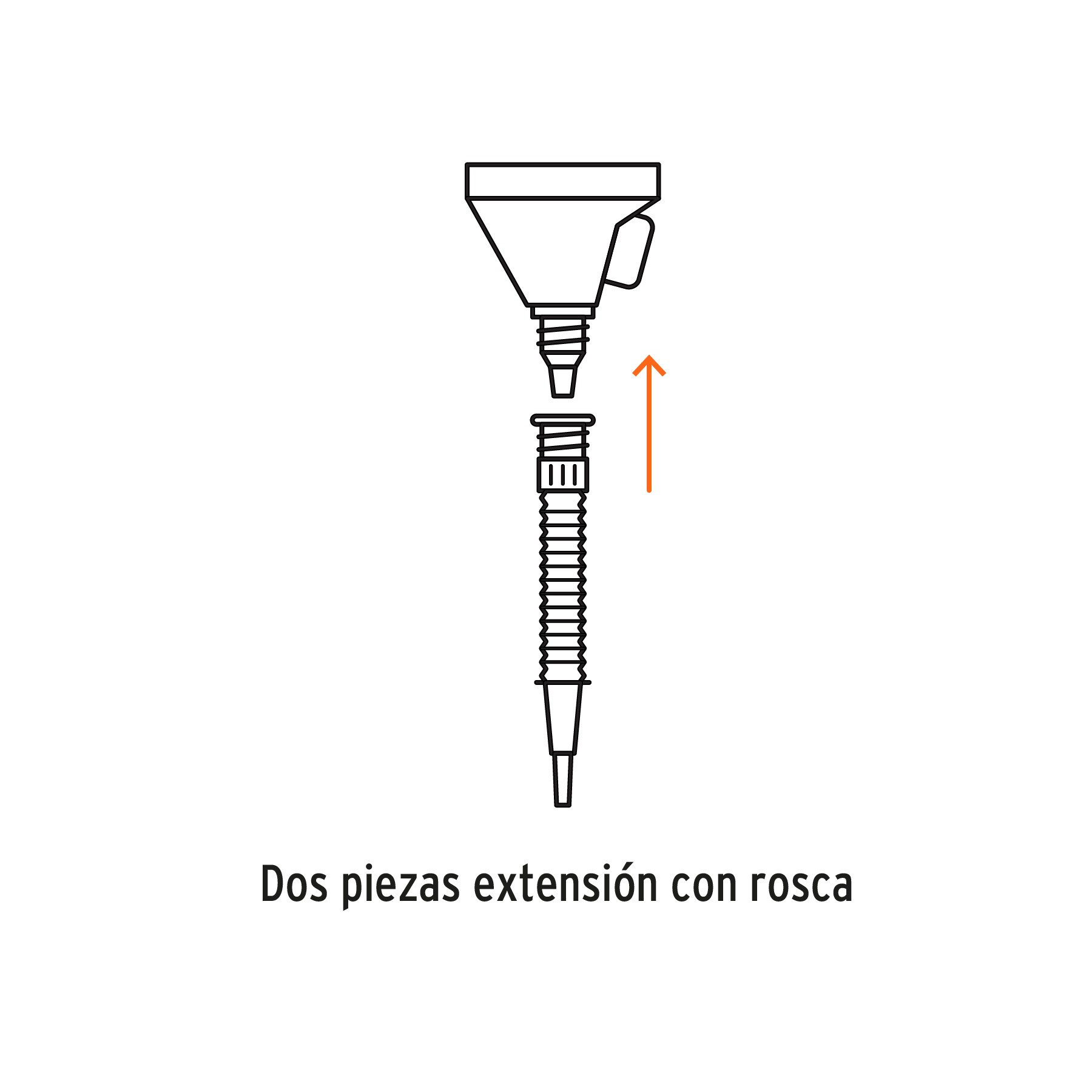 EMBUDO PLÁSTICO 500 ML, CUELLO FLEXIBLE CON FILTRO, TRUPER 11207
