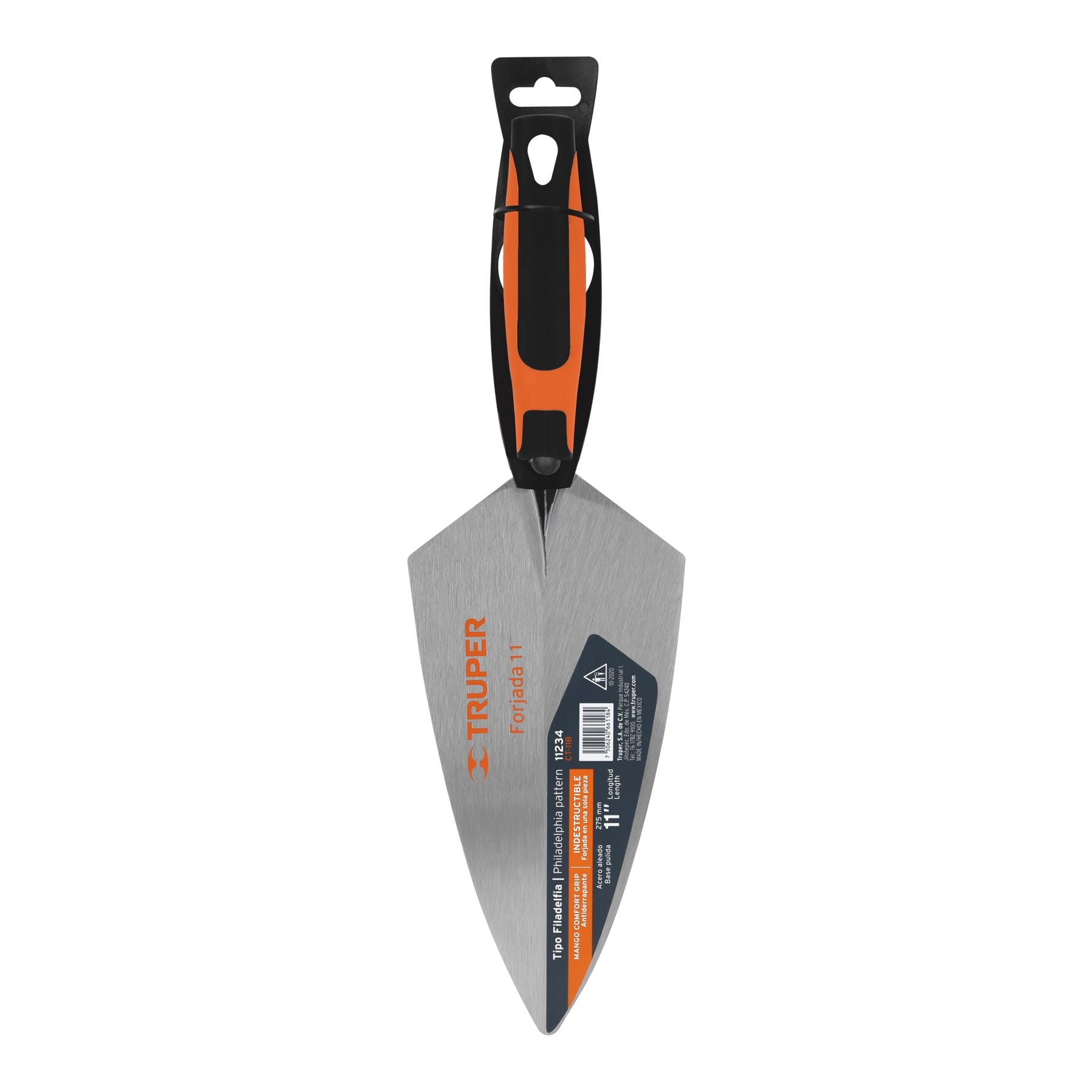 CUCHARA P/ ALBAÑIL 11" FORJADA TIPO FILADELFIA, COMFORT GRIP TRUPER 11234