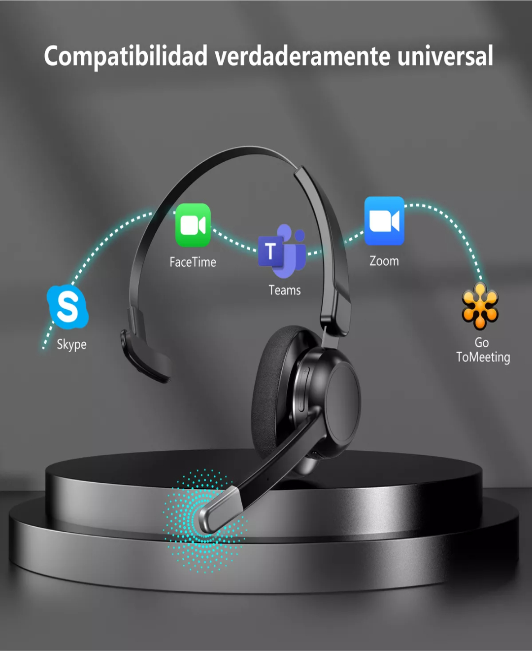 Audífonoe De Diadema Inalambricos Manos Libres Con Micrófono