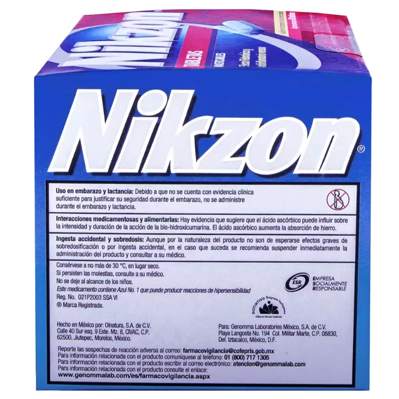 Nikzon 180 tabletas masticables