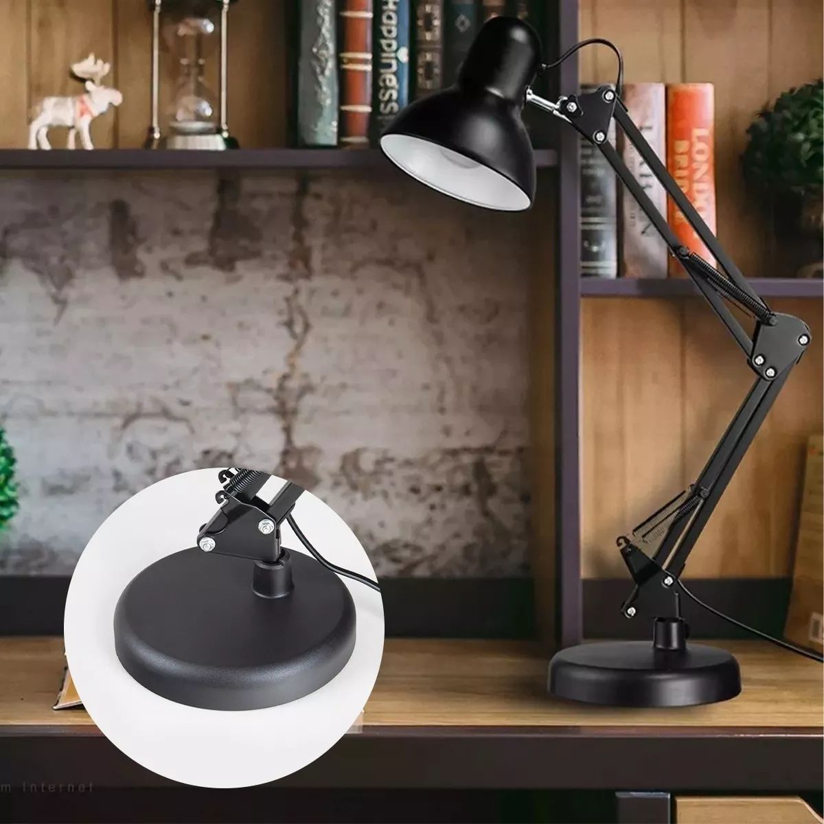 Lampara de escritorio extensible Negra