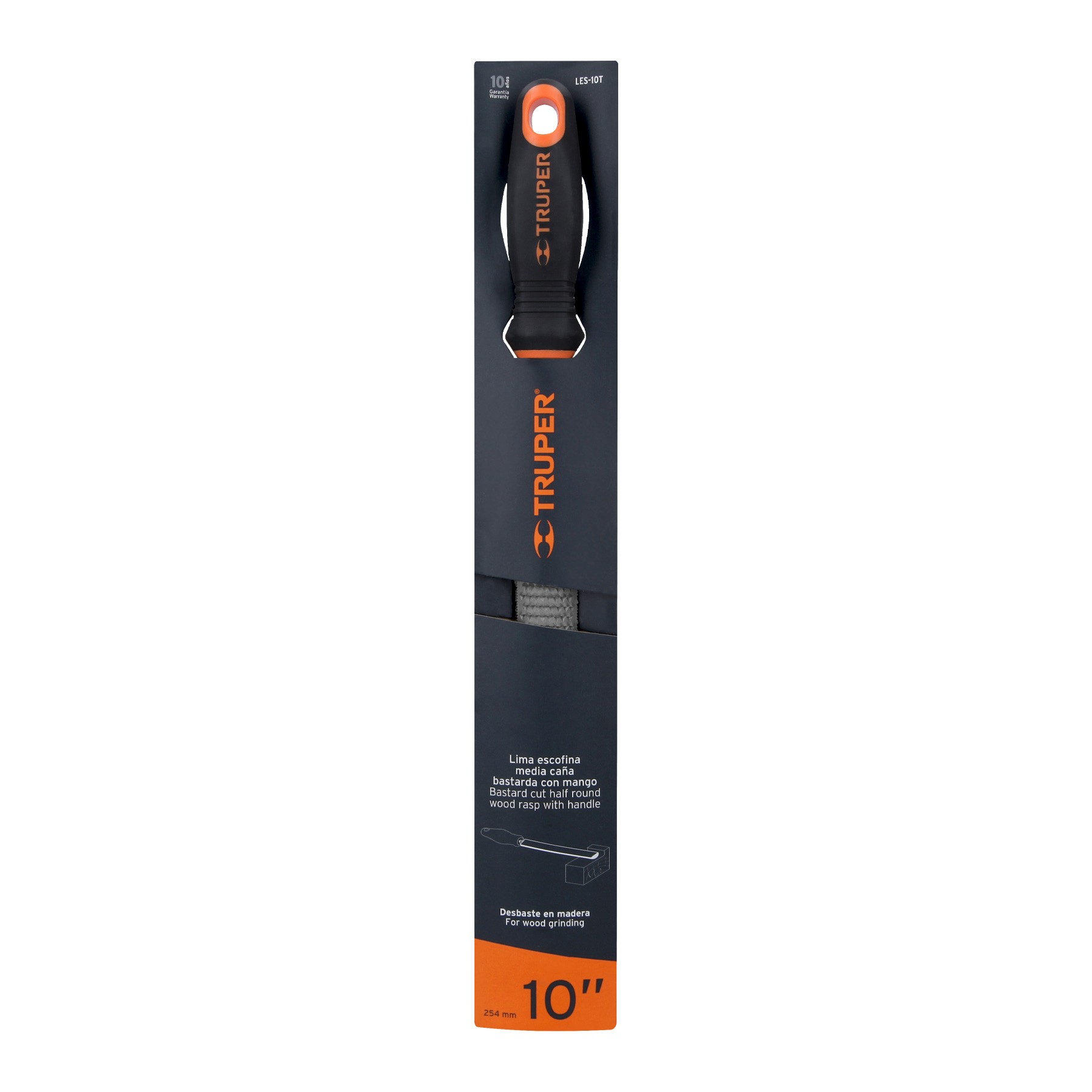 LIMA ESCOFINA 10" CON MANGO DOBLE INYECCIÓN, TRUPER 11246