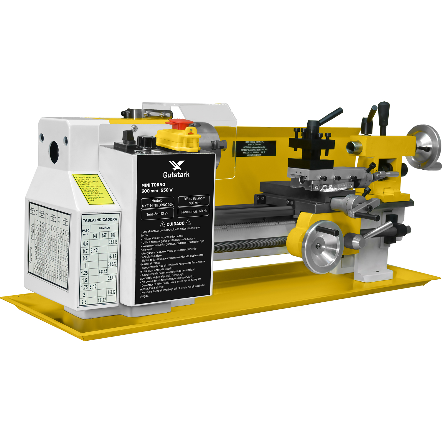 Mini Torno Metal 46 Pz Torneado Acero 550w 2500rpm 9 Buriles