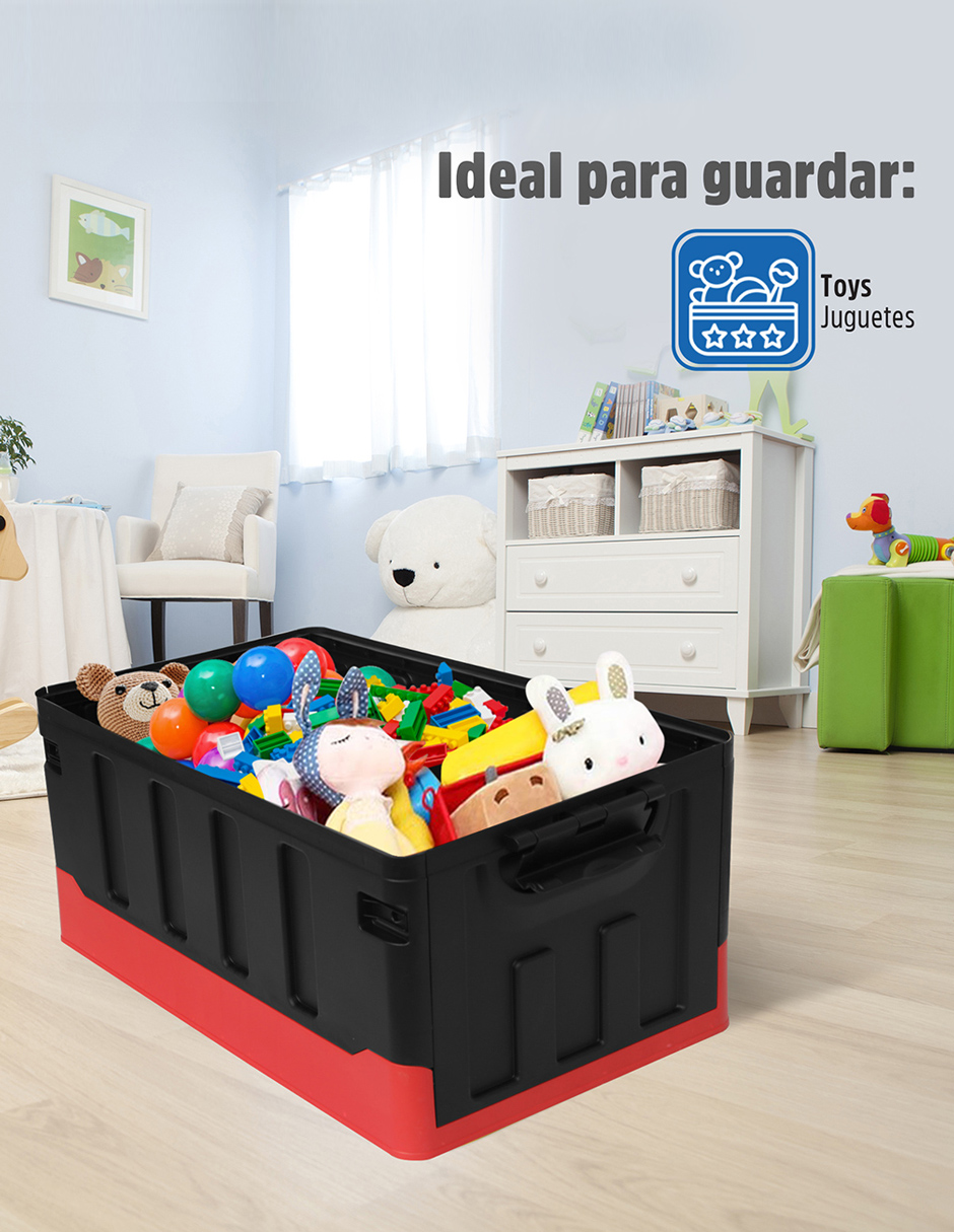 Caja Almacenamiento Plegable Organizador Con Tapa 72 Litros