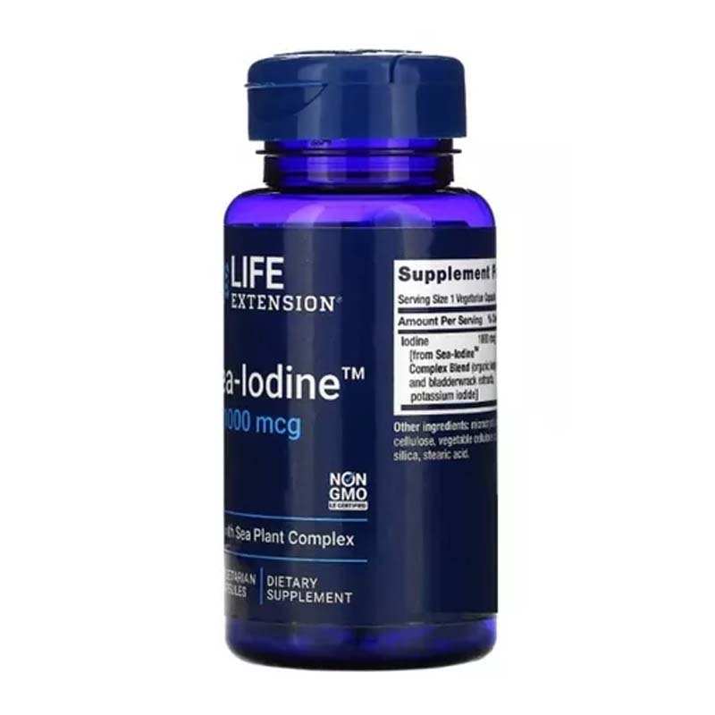 Yodo de Mar 1000mg Life Extension 60 caps Salud para la Tiroides Sea-Lodine