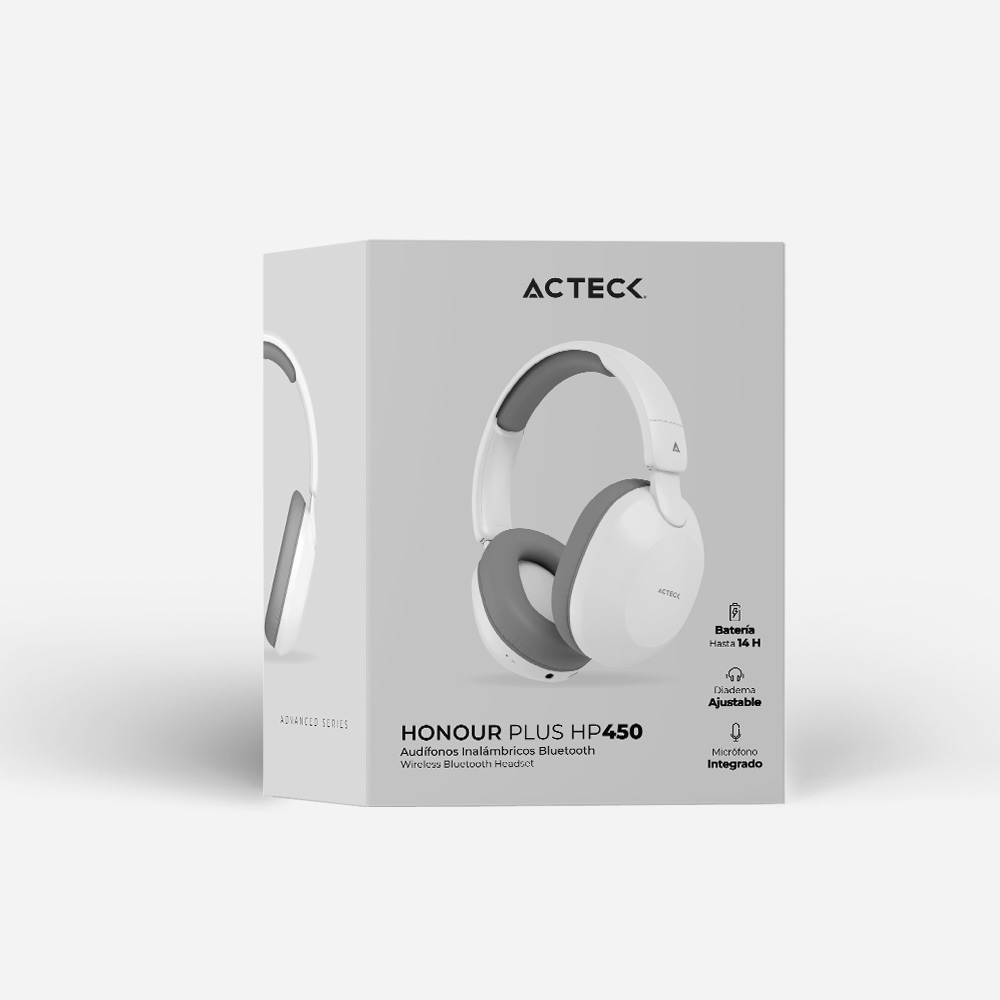 Audifonos Honour Plus Hp450 Over Ear Inalambricos Bluetooth Acteck Blanco Audifonos Honour Plus Hp450 Over Ear Inalambricos Bluetooth Acteck Blanco