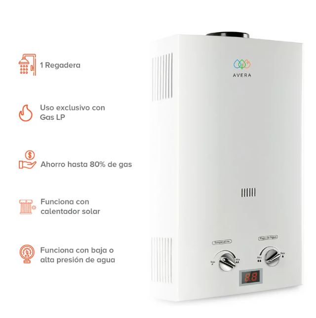 Avera C6L Calentador de agua instantanéo, color blanco