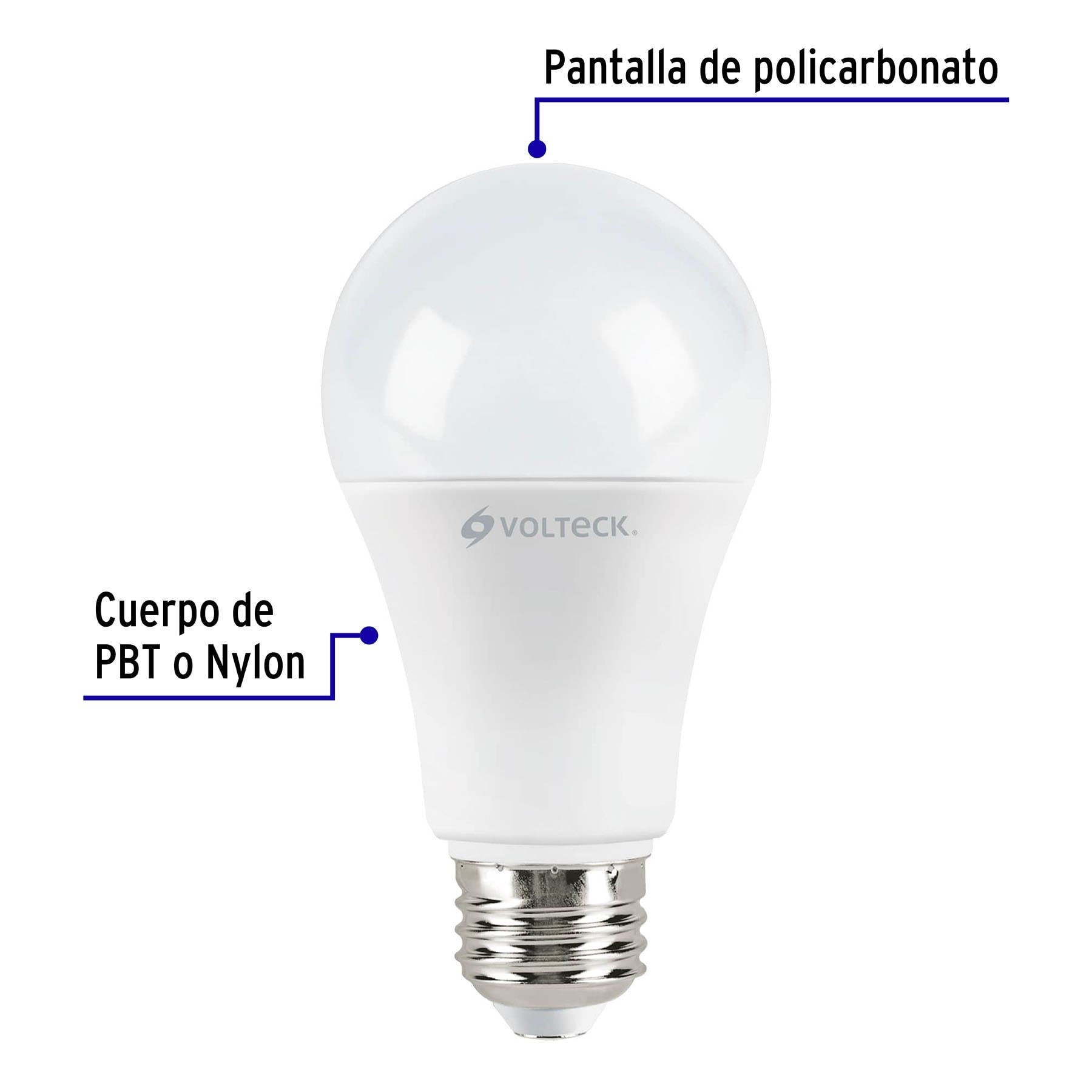LÁMPARA LED TIPO BULBO A19 14 W LUZ DE DÍA, CAJA, VOLTECK 46221
