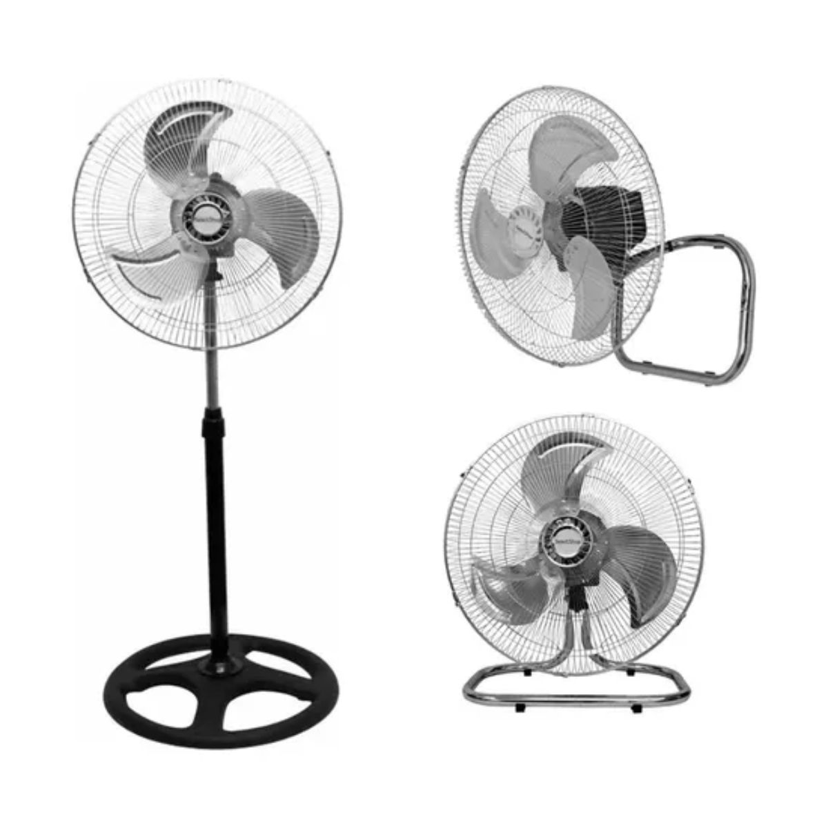 Ventilador Industrial 3 En 1 De Pie Pared Piso Casa Oficina Negro