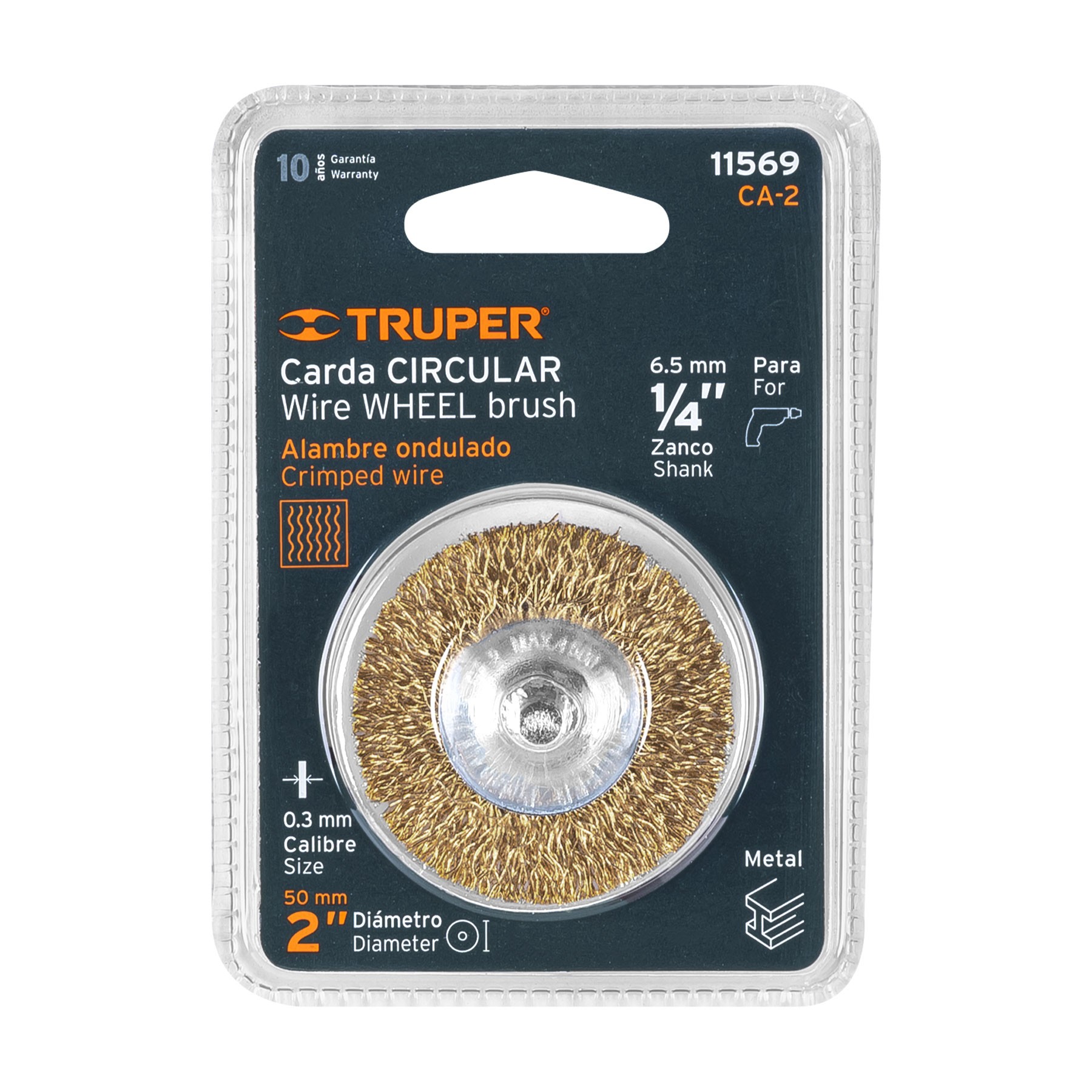 CARDA CIRCULAR 2" ALAMBRE GRUESO PARA TALADRO, TRUPER 11569
