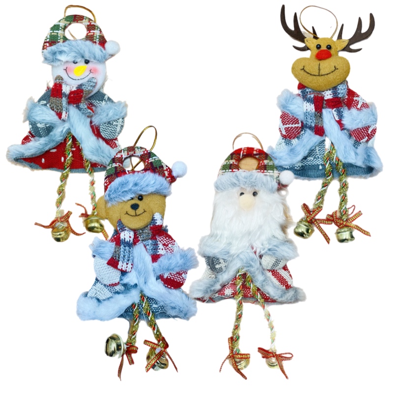 12 Muñecos Navideño Decoración para Colgar Árbol Navidad Cascabel