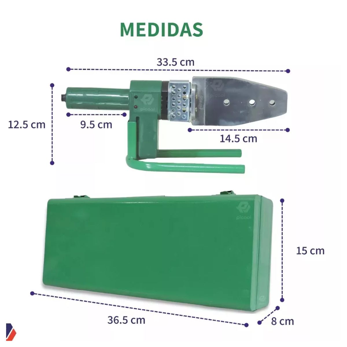Kit De Termofusor verde Con 6 Dados Tijeras naranja Estuche Metalico ...
