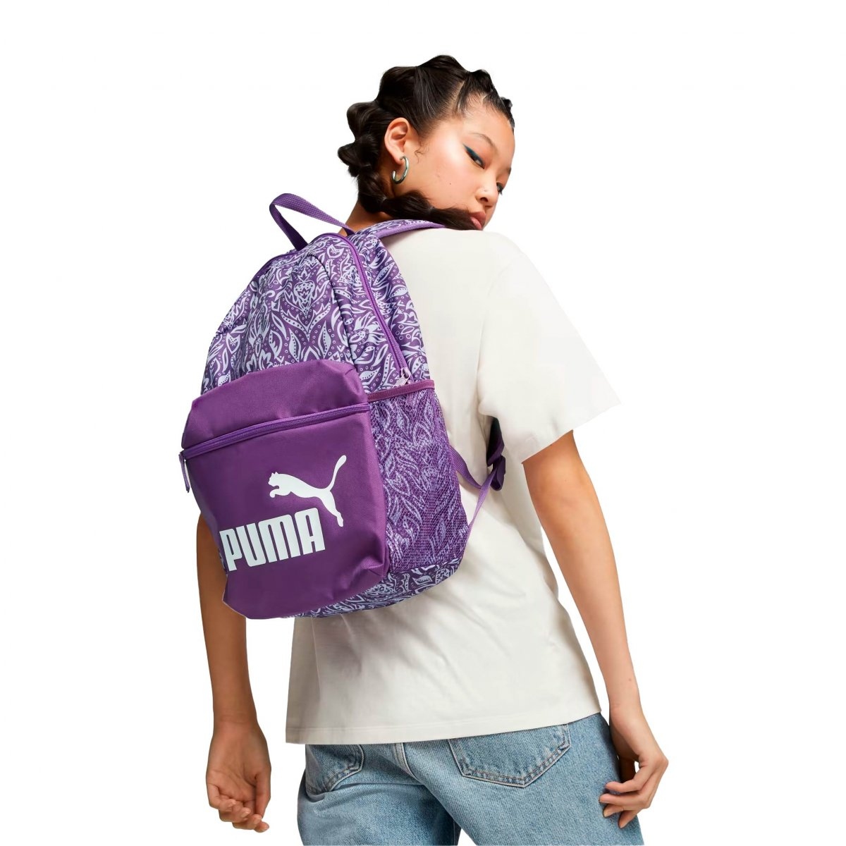 Mochila Urbana Puma Estampada Phase Morada De Mujer 079948 02
