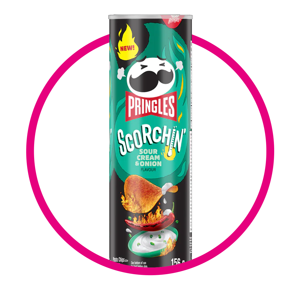 PRINGLES SCORCHIN SOUR CREAM AND ONION LATA 158G