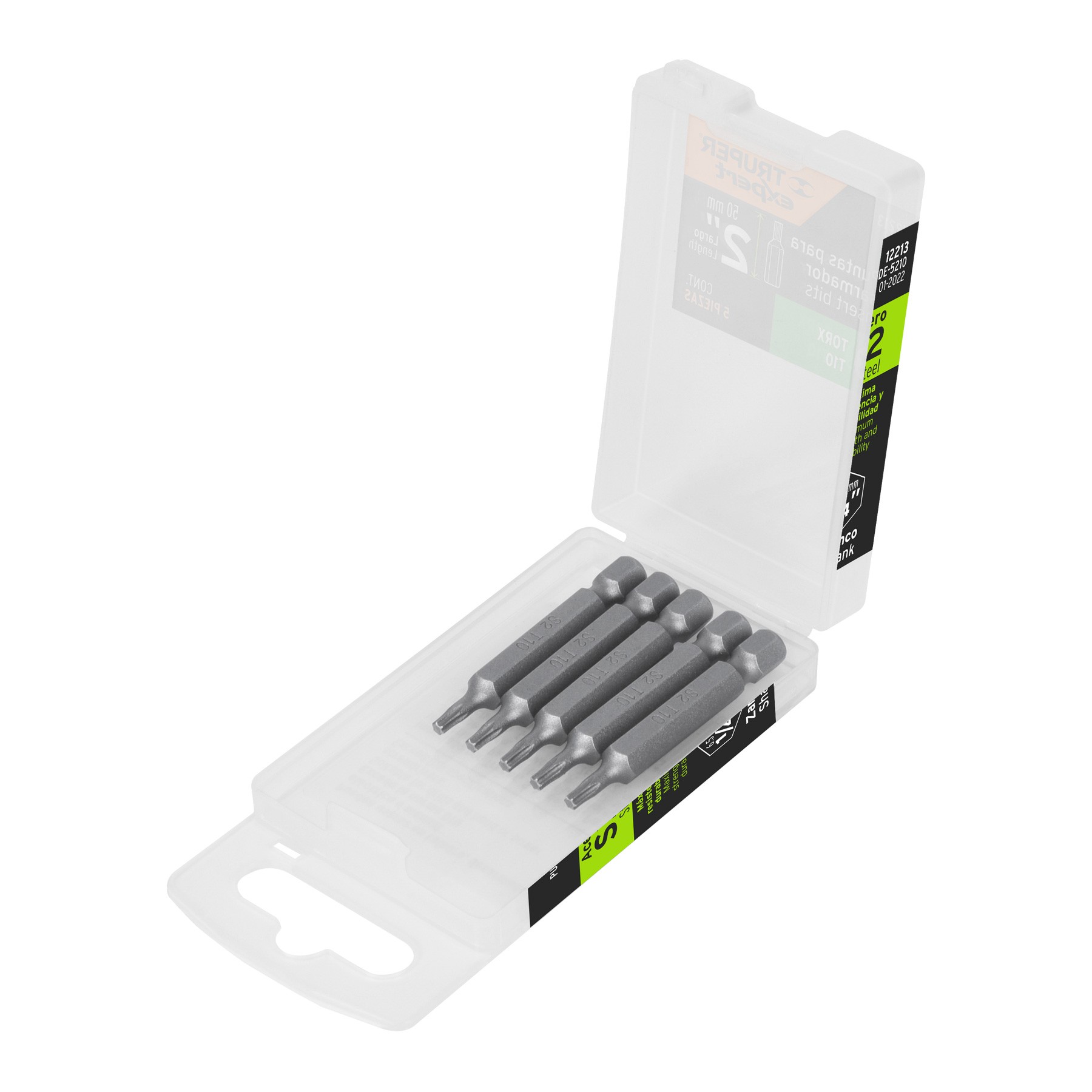 ESTUCHE CON 5 PUNTAS TORX T10 LARGO 2", TRUPER EXPERT 12213