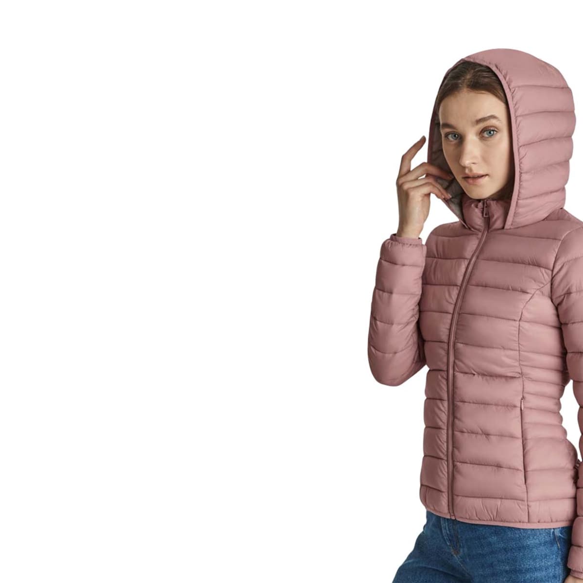 Chamarra rosa capitonada corta con capucha, marca Holly Land, mod. 1034509