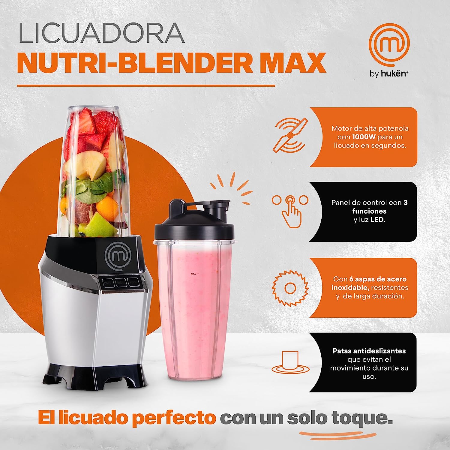 Procesador de Alimentos Masterchef 700 ml Nutri-Blender MK-NB-2C