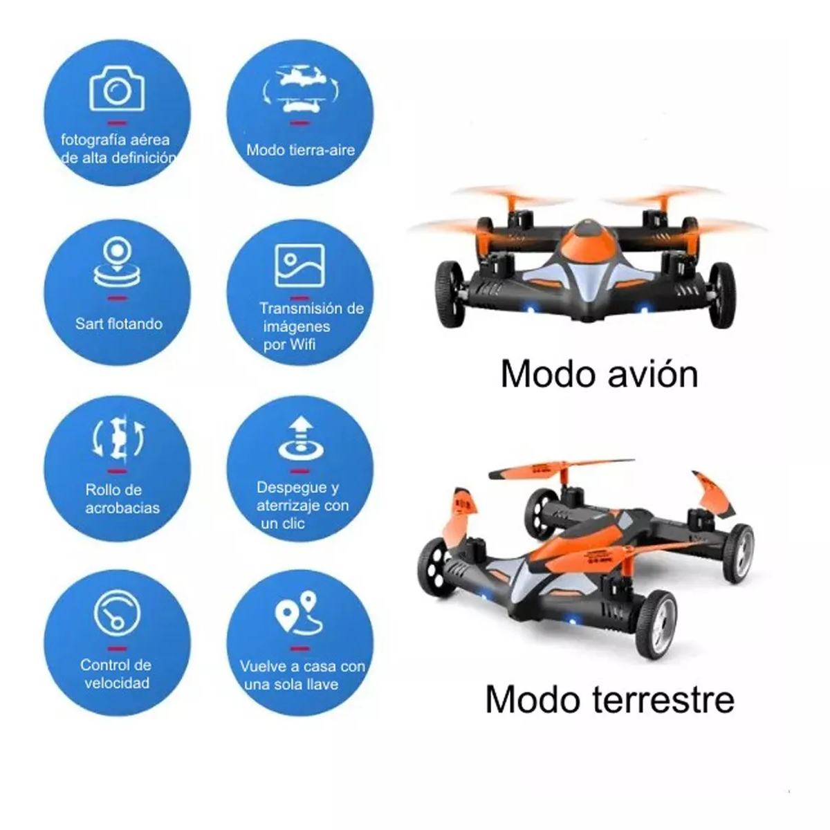 4k Wifi Mini Drone Con Cámara A Control Remoto Gps,2 Batería Naranja