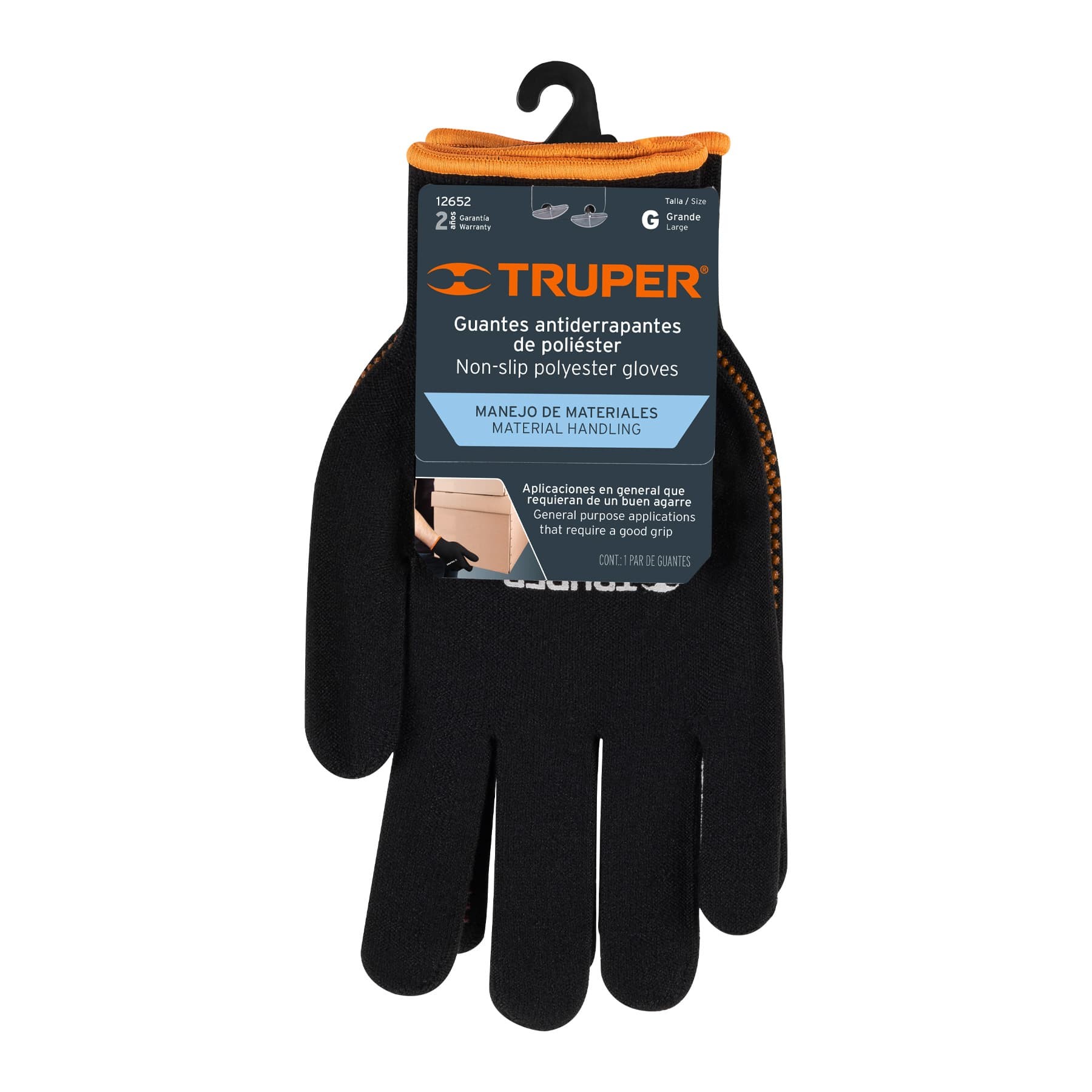 GUANTES DE POLIÉSTER CON PUNTOS DE PVC EN PALMA, G, TRUPER 12652