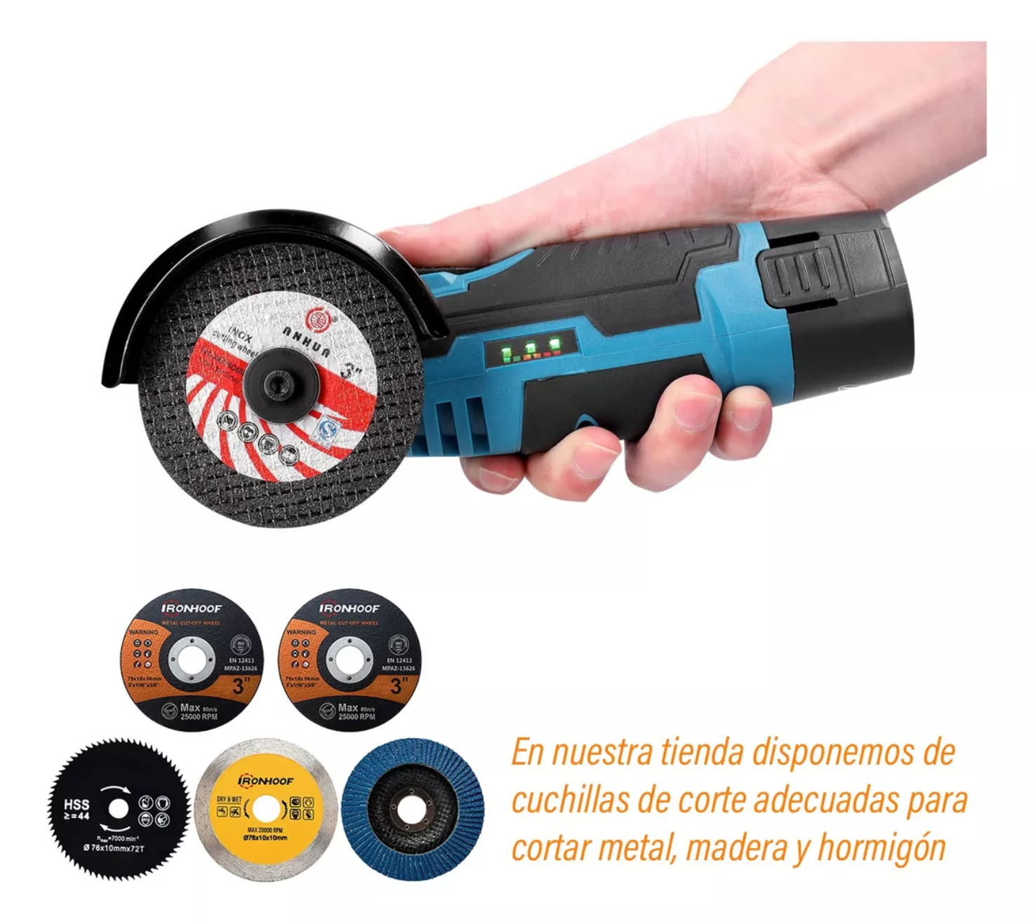 Mini Esmeriladora Angular Inalámbrica 3 Inch 12v 18500 Rpm