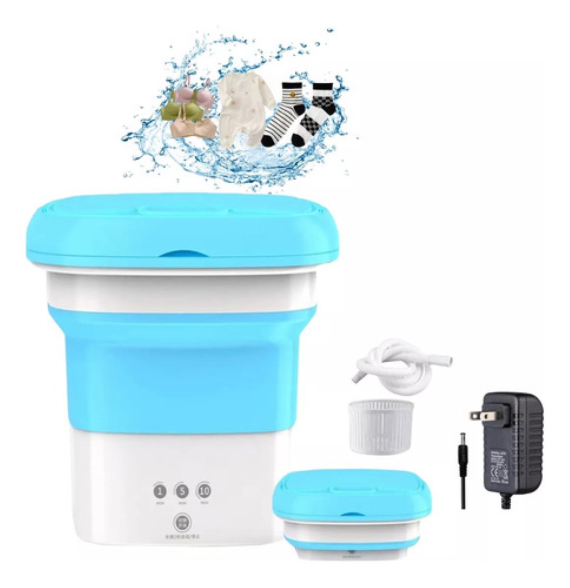 Mini Lavadora Portatil Secadoras Para Ropa Interior Calcetín AZUL