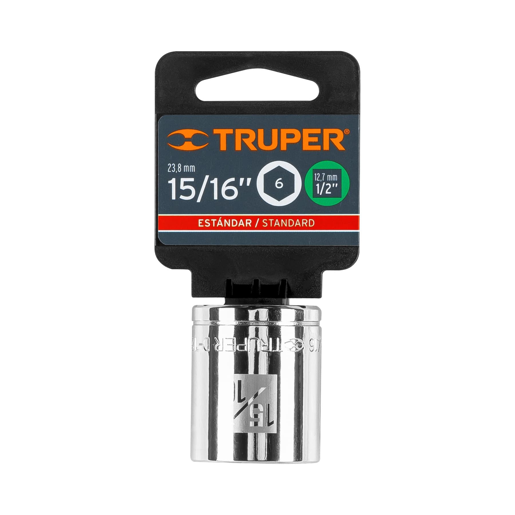 DADO DE 15/16", 6 PUNTAS, CUADRO 1/2", TRUPER 13239