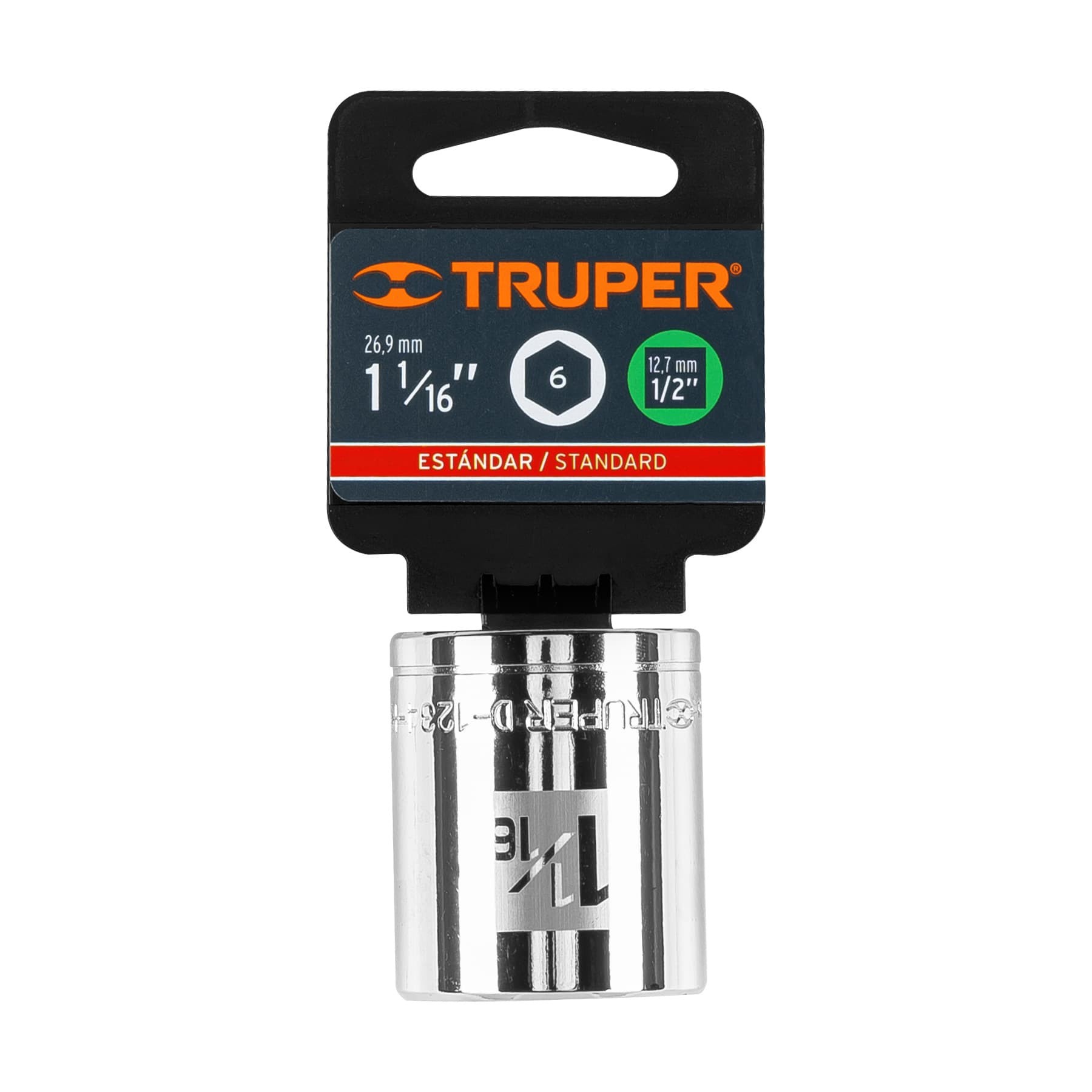 DADO DE 1-1/16", 6 PUNTAS, CUADRO 1/2", TRUPER 13241