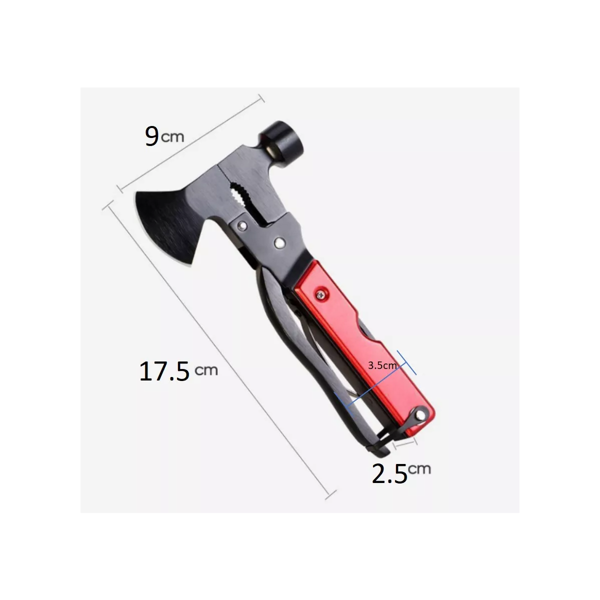 Multiherramienta Portatil Martillo Y Hacha 14 En 1 Con Funda