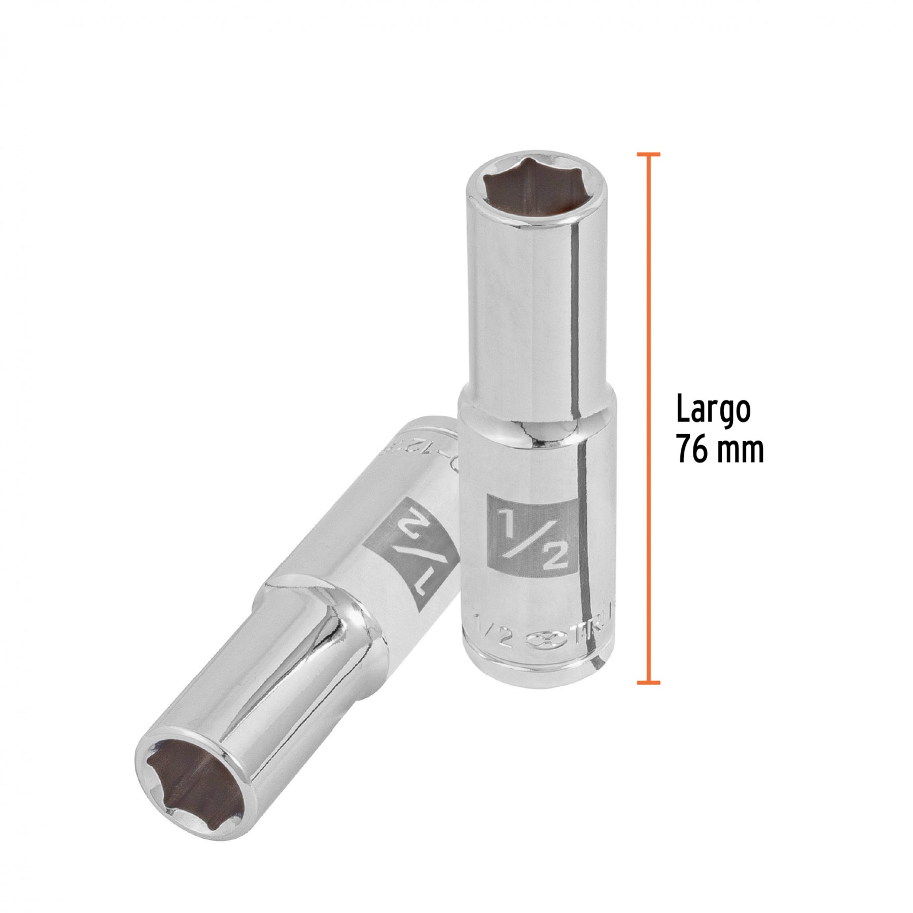 DADO LARGO DE 1/2", 6 PUNTAS, CUADRO 1/2", TRUPER 13325