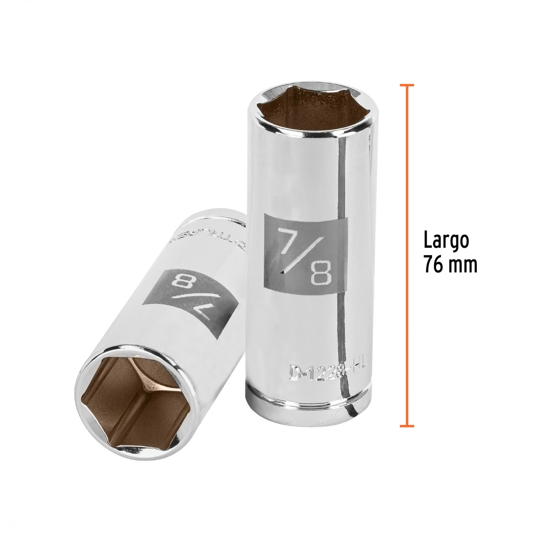 DADO LARGO DE 7/8", 6 PUNTAS, CUADRO 1/2", TRUPER 13331