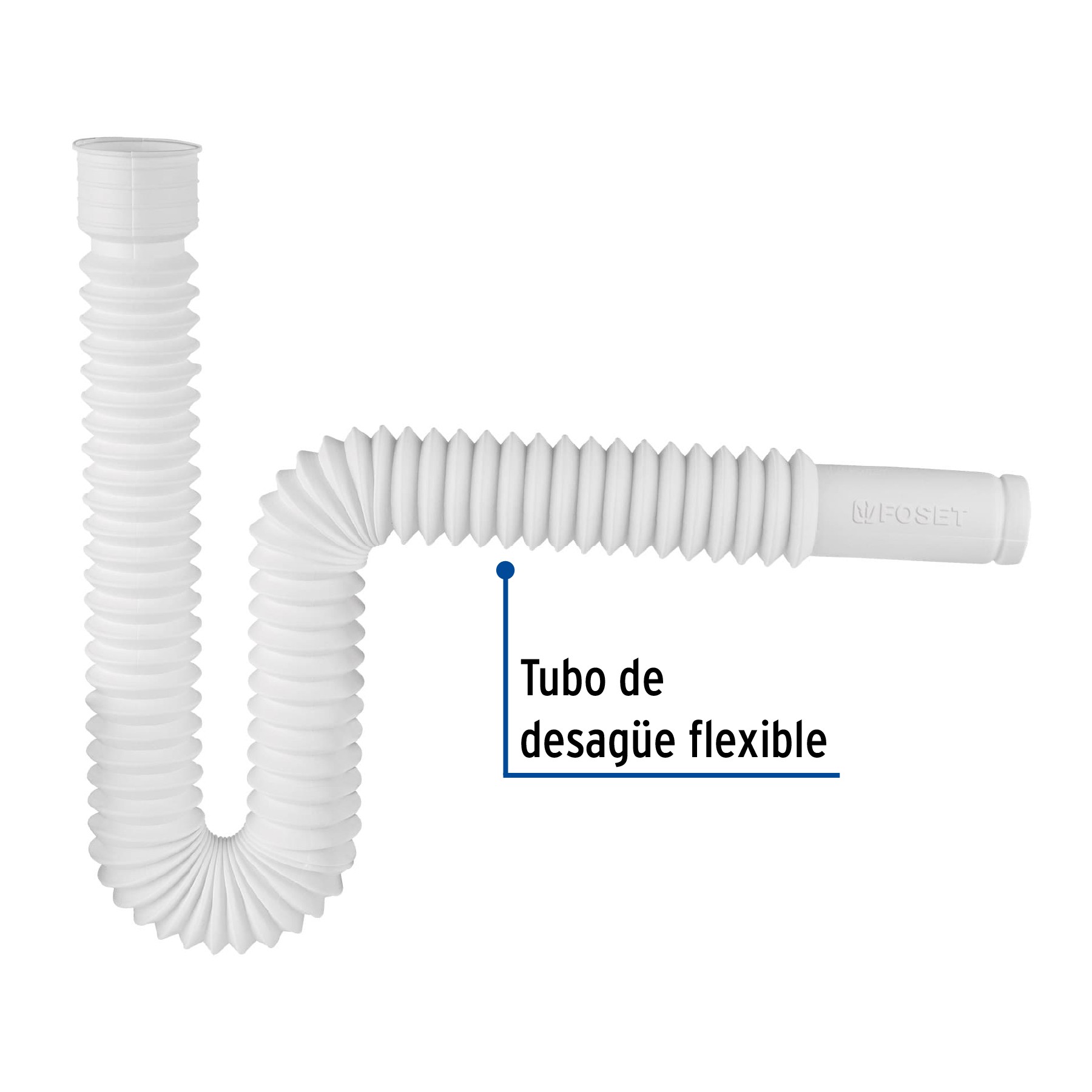CÉSPOL FLEXIBLE, POLIETILENO BLANCO, PARA LAVABO Y FREGADERO FOSET 49509