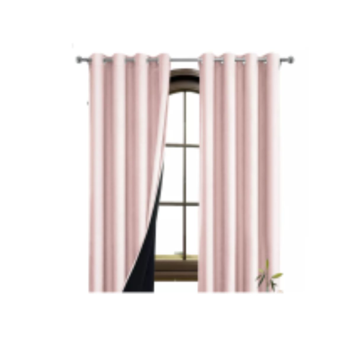 Cortina Para Ventana 214x160cm Aislado 2 Paneles Rosa