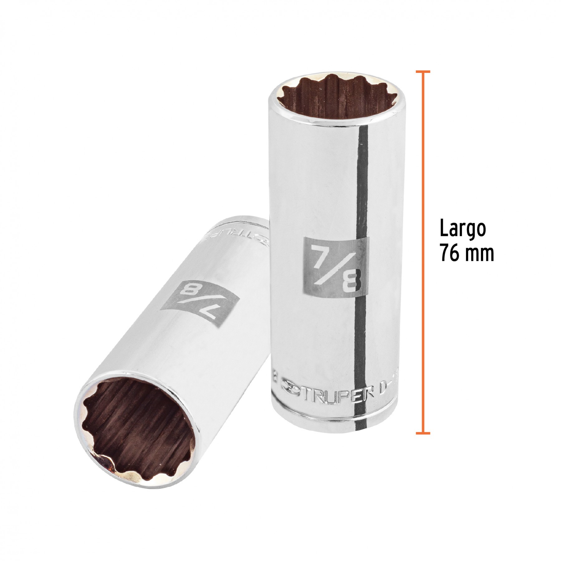 DADO LARGO DE 7/8", 12 PUNTAS, CUADRO 1/2", TRUPER 13368