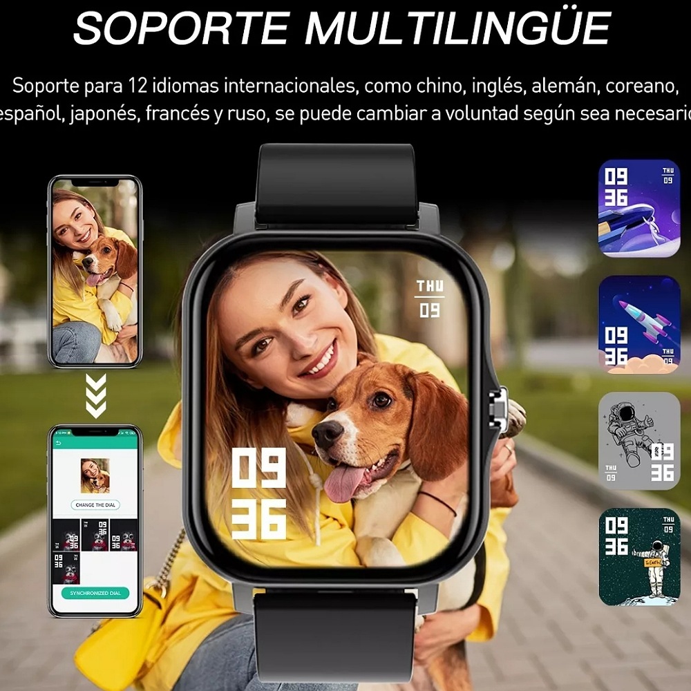 Reloj Inteligente Deportivo Bluetooth Negro Mujer / Hombres