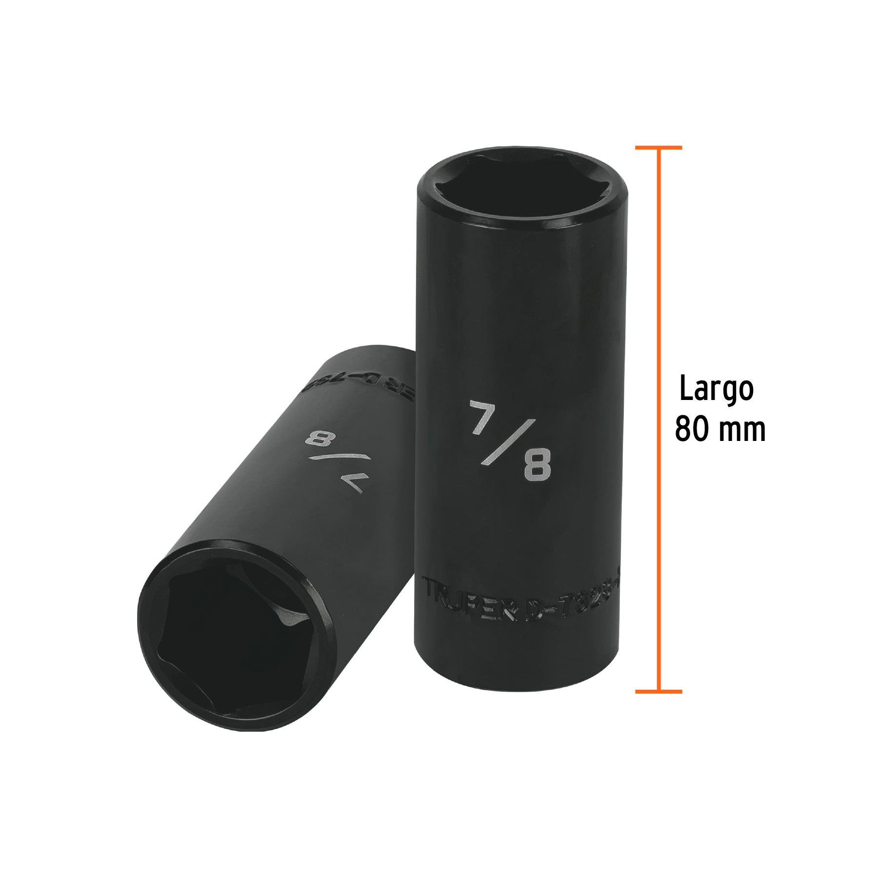 DADO LARGO IMPACTO DE 7/8", 6 PUNTAS, CUADRO 1/2", TRUPER 13394