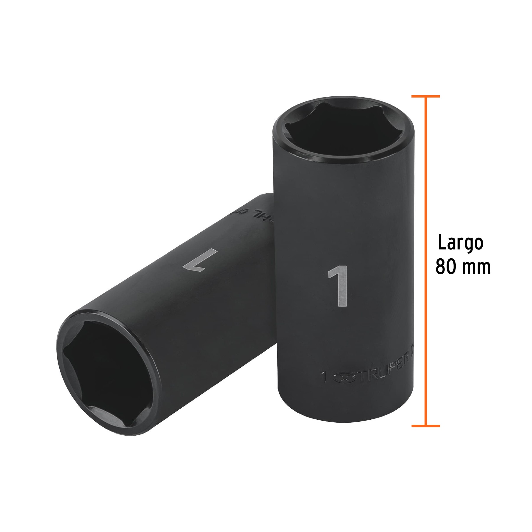 DADO LARGO IMPACTO DE 1", 6 PUNTAS, CUADRO 1/2", TRUPER 13396