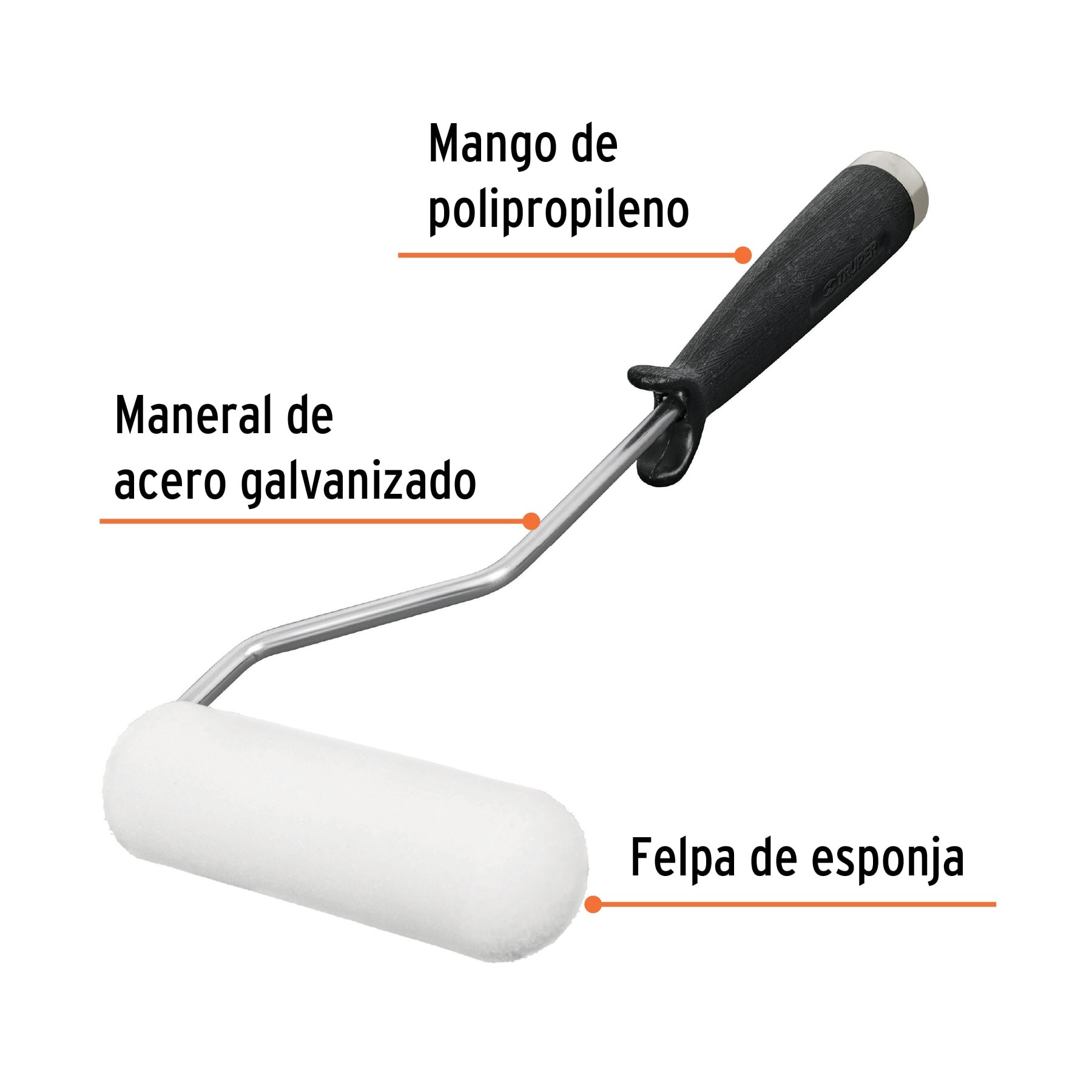 MINI RODILLO PARA PINTAR 4" X 3/8" DE ESPONJA, TRUPER 13903