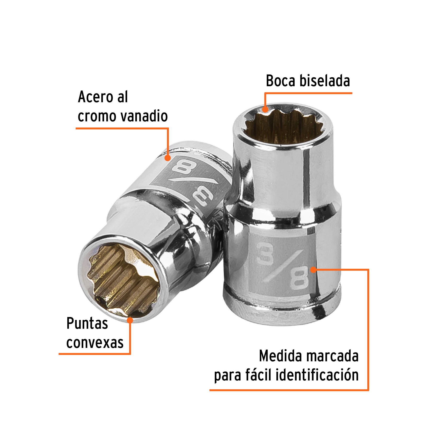 DADO DE 3/8", 12 PUNTAS, CUADRO 3/8", TRUPER 13582