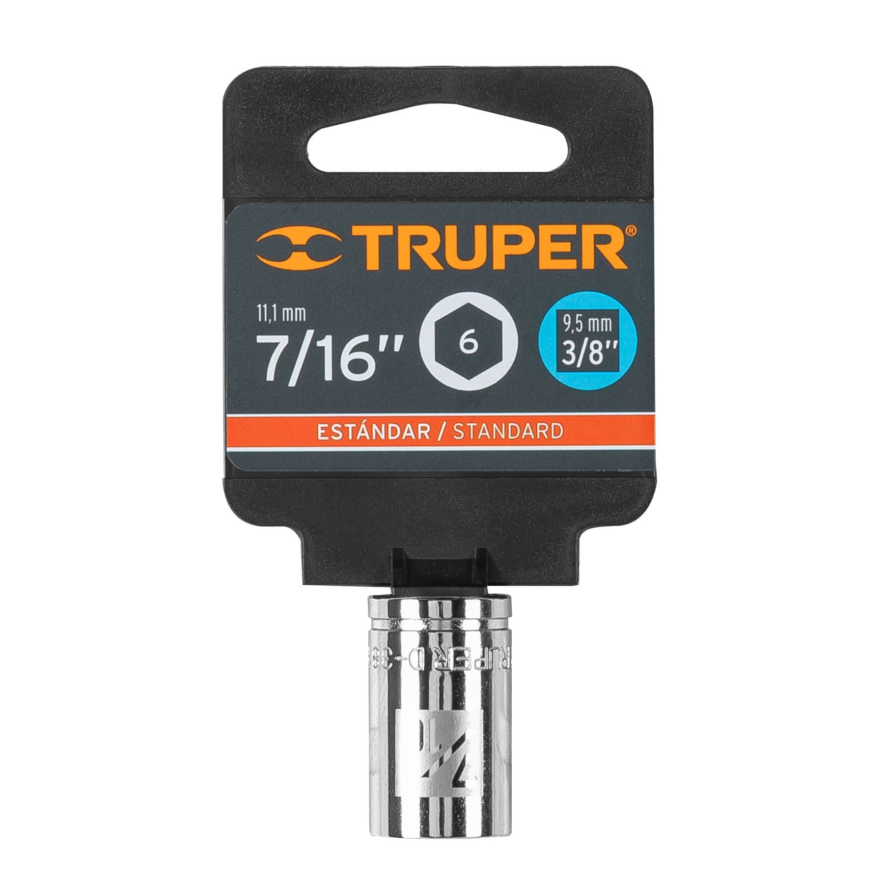 DADO DE 7/16", 6 PUNTAS, CUADRO 3/8", TRUPER 13608