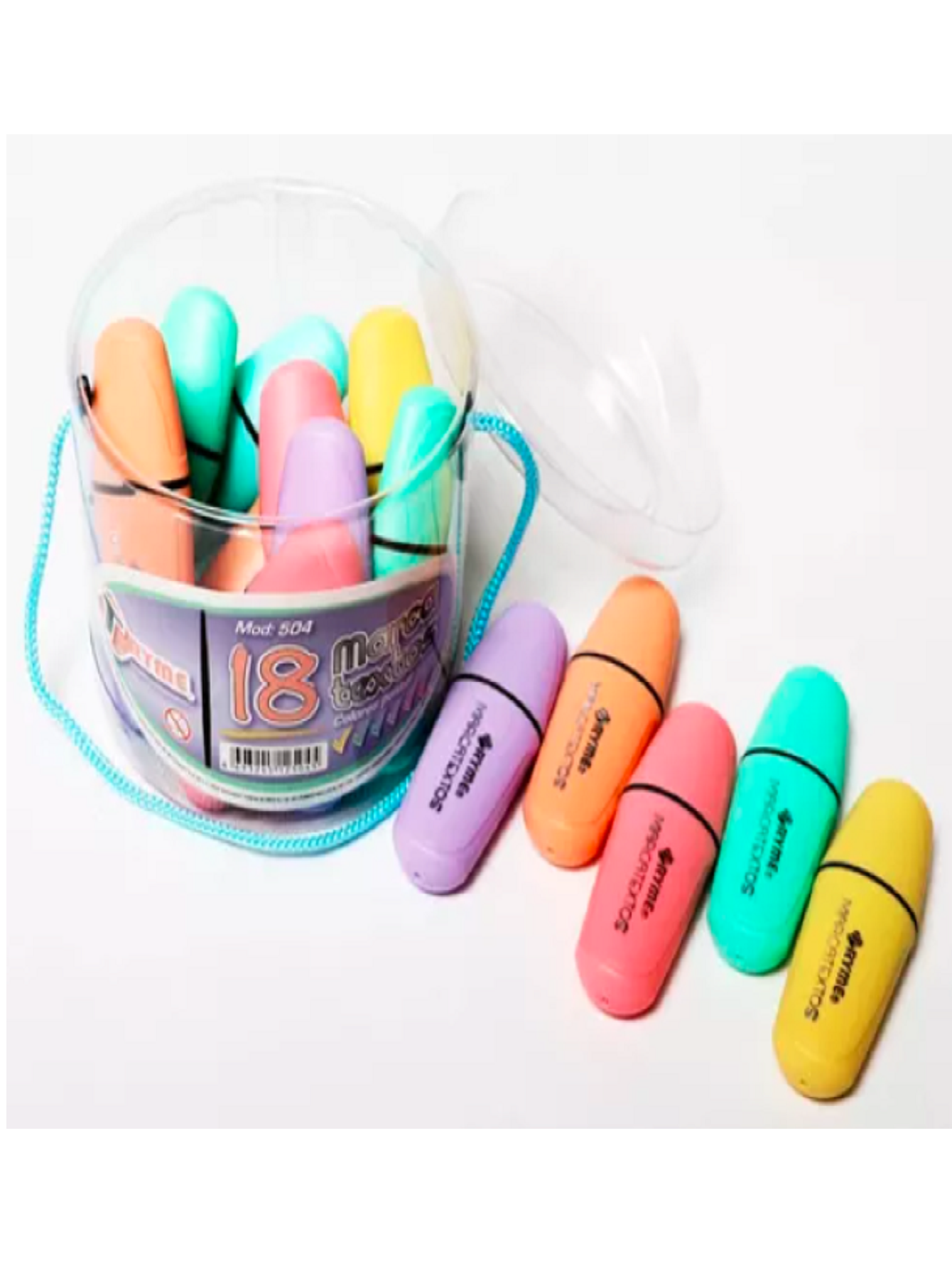 18 Marcatextos Mini Colores Pastel Varios Tryme Bote