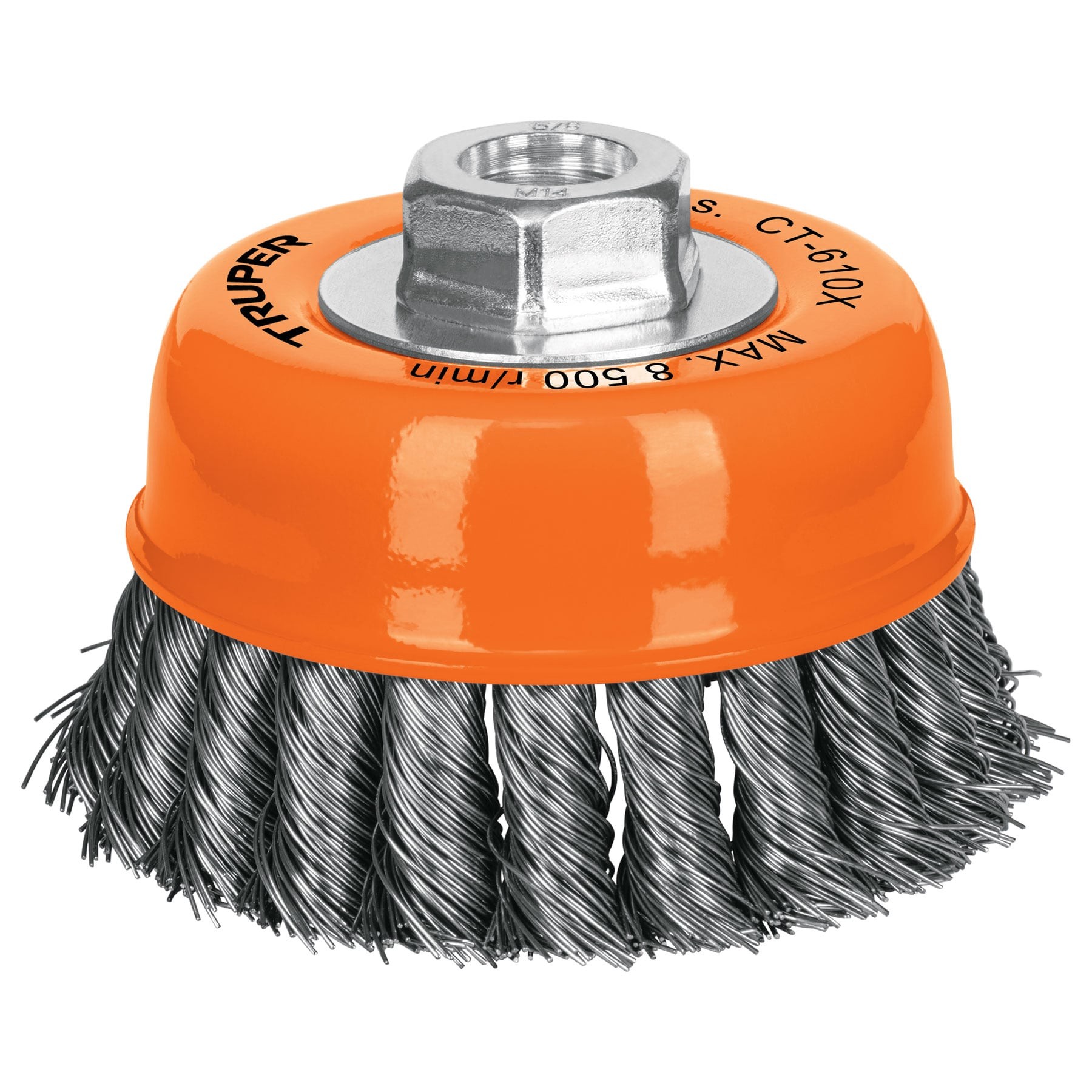 CARDA COPA 4" ALAMBRE TRENZADO GRUESO, EJE M14, TRUPER 17532