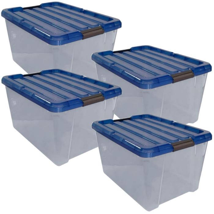 Contenedores con Tapa MXBOU-004-5 4 Pzas 42kg 58x55x40cm Apilable ...