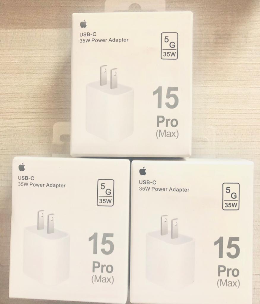 Cubo iPhone 15 Pro Max 35W Cargador Eliminador Cuadro