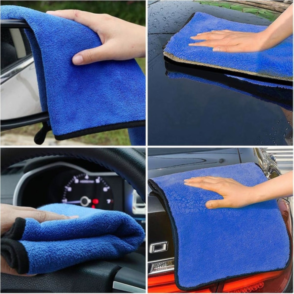 Toalla Microfibra Auto Paño Seco Con Toalla Superfina,6 Pzs Azul