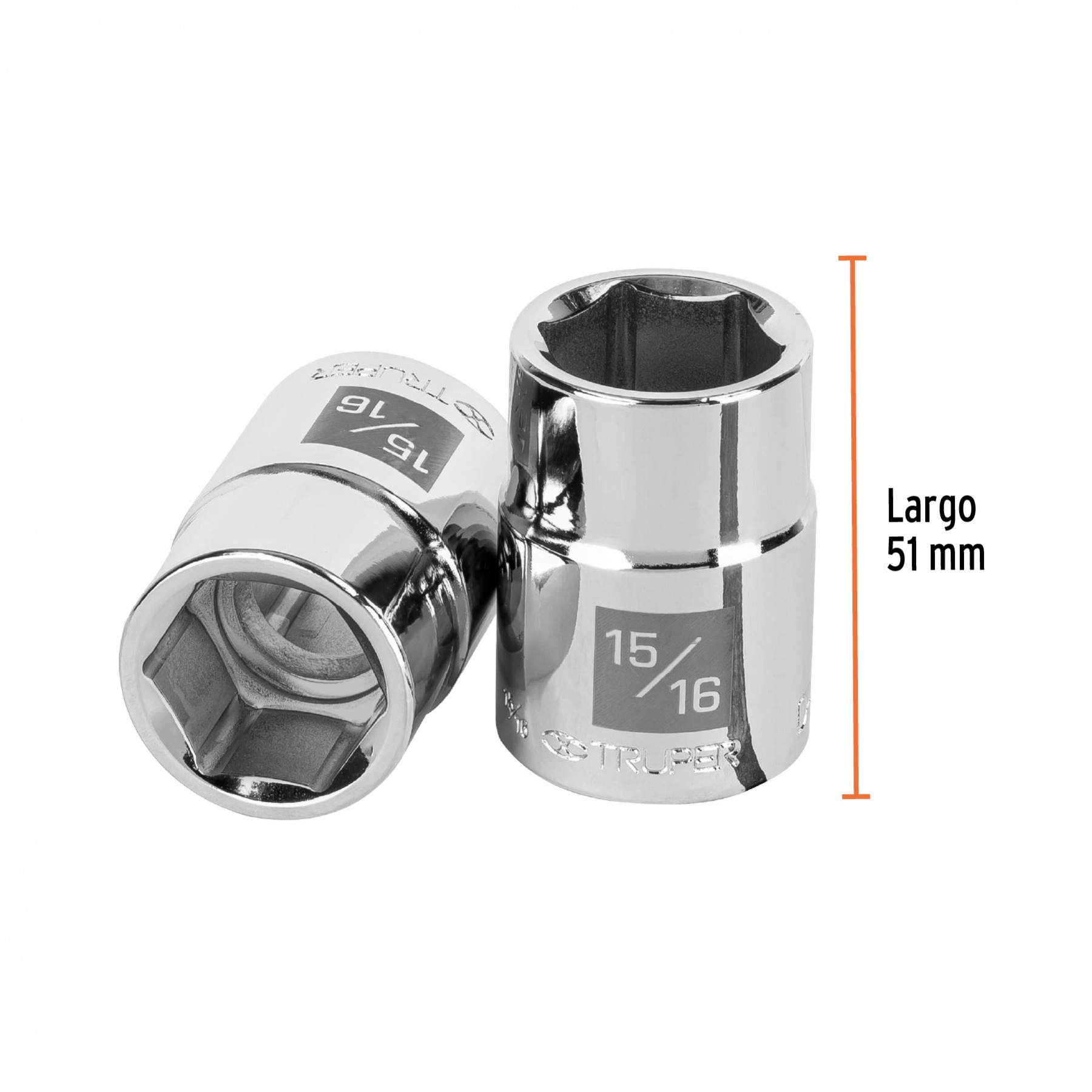 DADO DE 15/16", 6 PUNTAS, CUADRO 3/4", TRUPER 13823