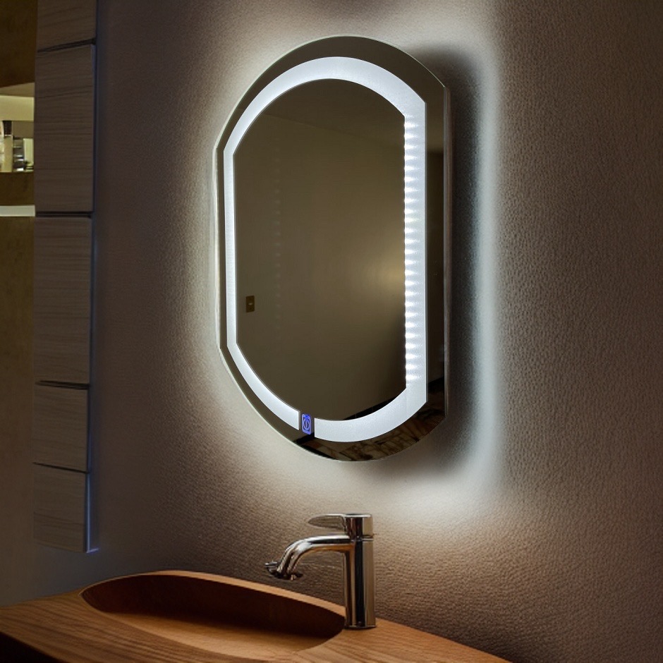 Espejo Ovalado LED ARD de 60 x 52 cm con Detalles Grabados al Láser