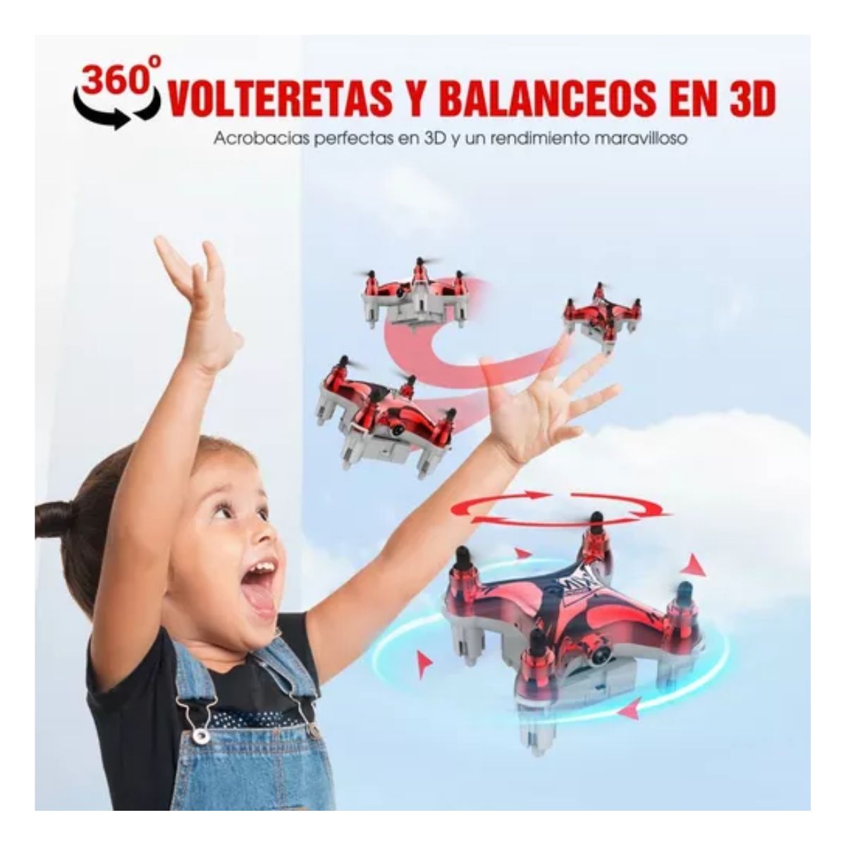 Mini Drone Para Niños Principiantes 2.4ghz rojo