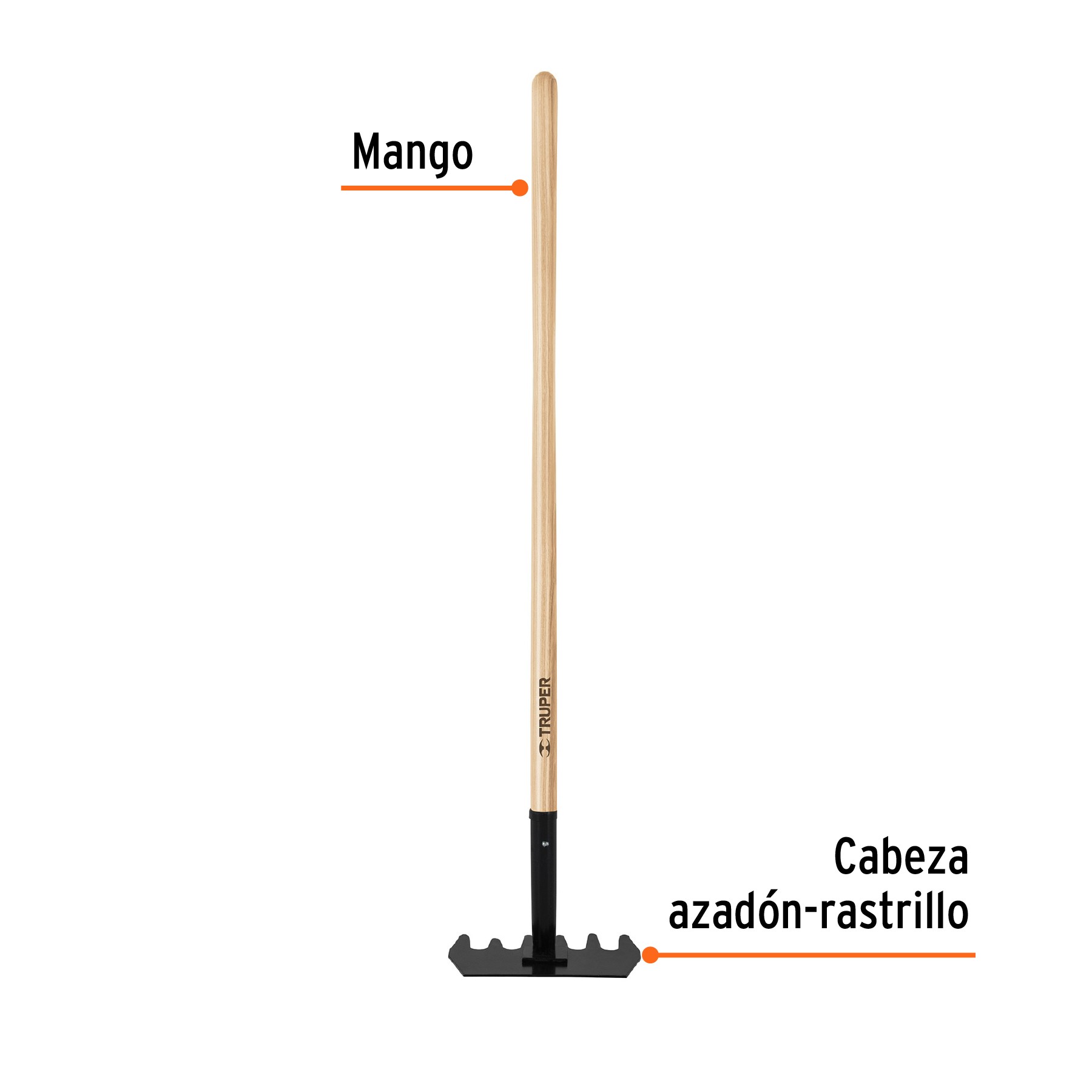 RASTRILLO MCLEOD CON MANGO DE MADERA DE 48", TRUPER 17891